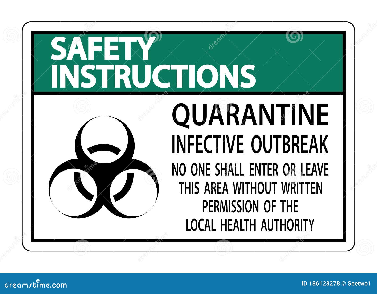Safety Instructions Quarantine Infective Outbreak Sign Isolate on ...