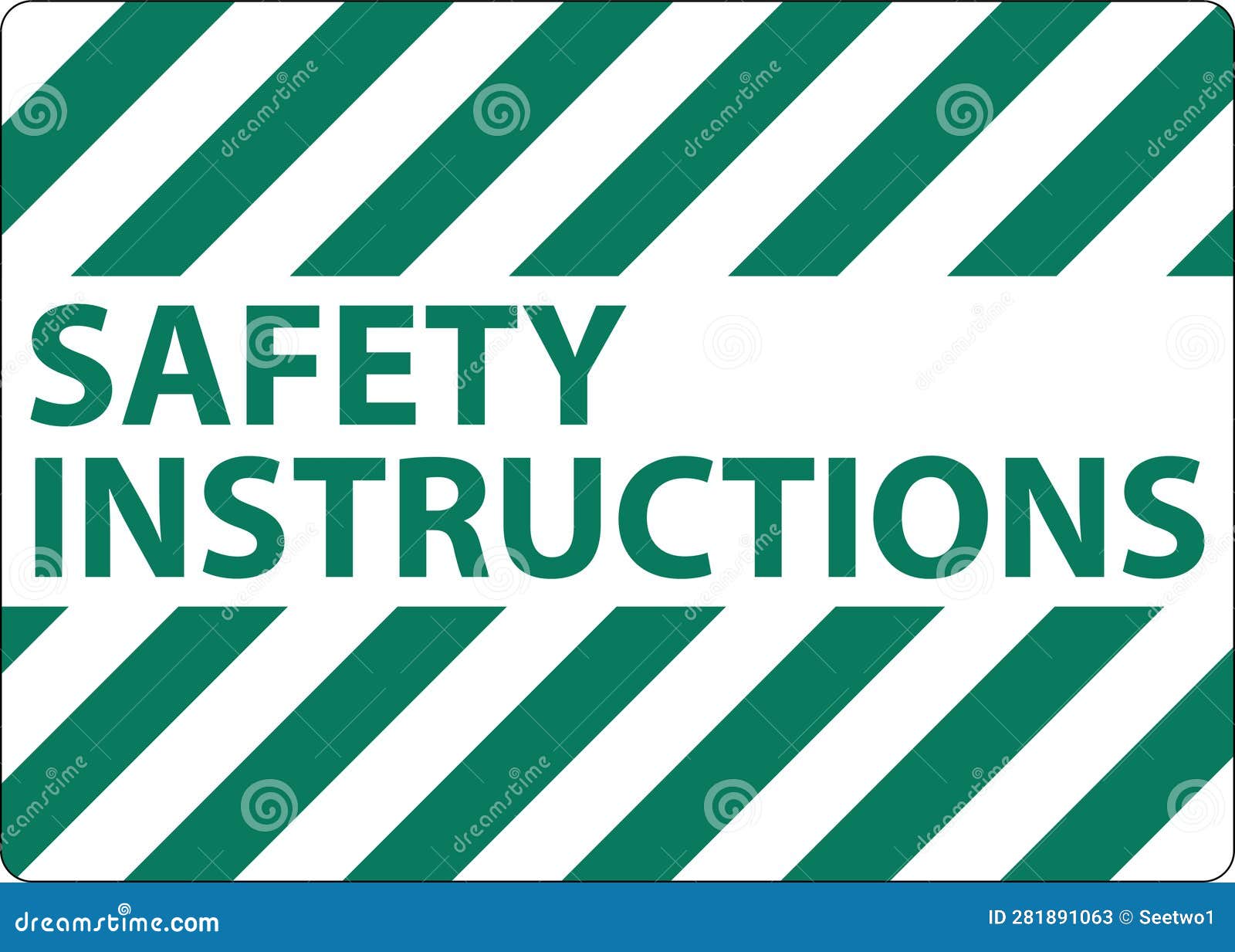 Safety Instructions Sign on White Background Stock Vector ...