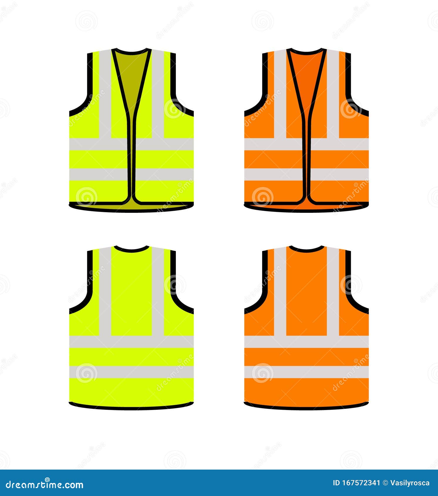 Safety Jacket Security Icon. Vector Life Vest Yellow Visibility ...