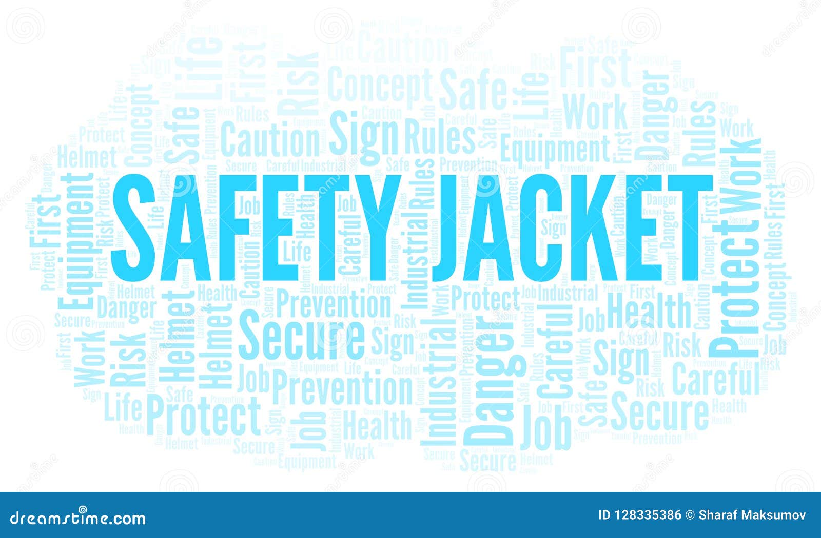 Safety Jacket word cloud. stock illustration. Illustration of fonts ...