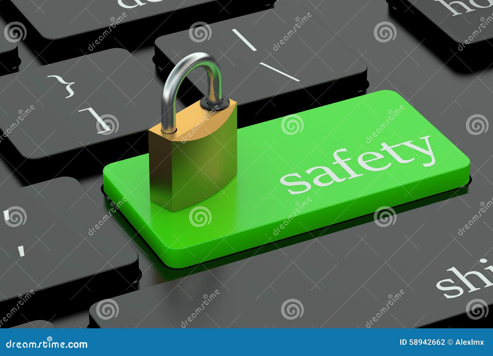 Safety keyboard button stock illustration. Illustration of information ...