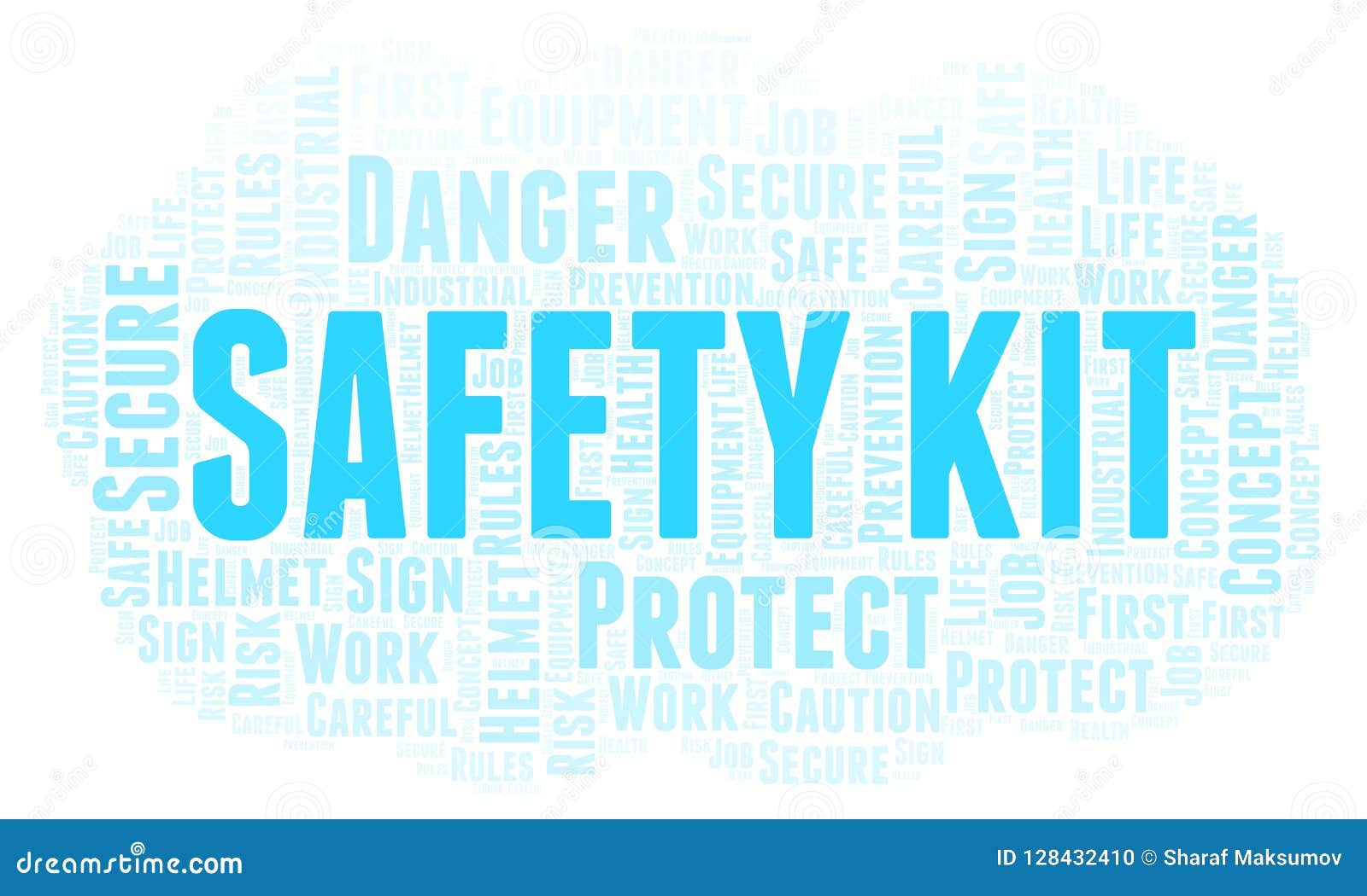 Safety Kit word cloud. stock illustration. Illustration of colors ...