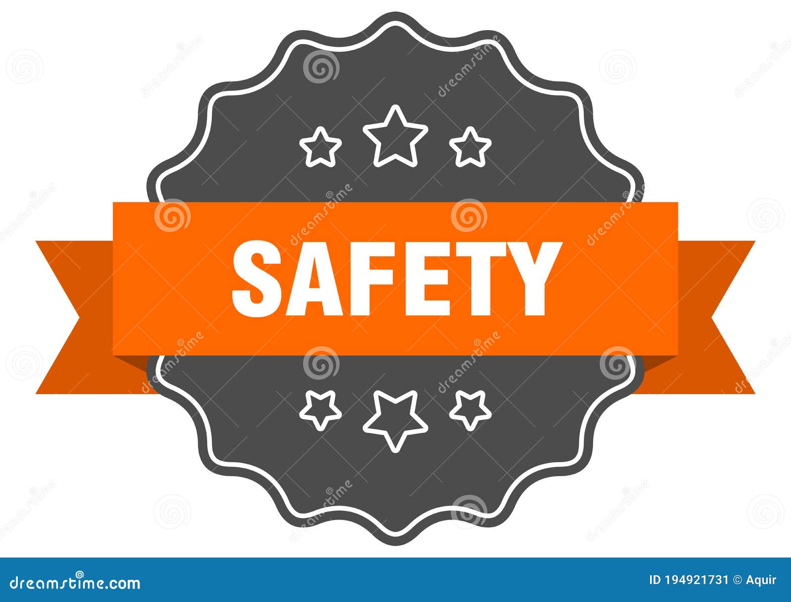 Safety label stock vector. Illustration of gray, seal - 194921731