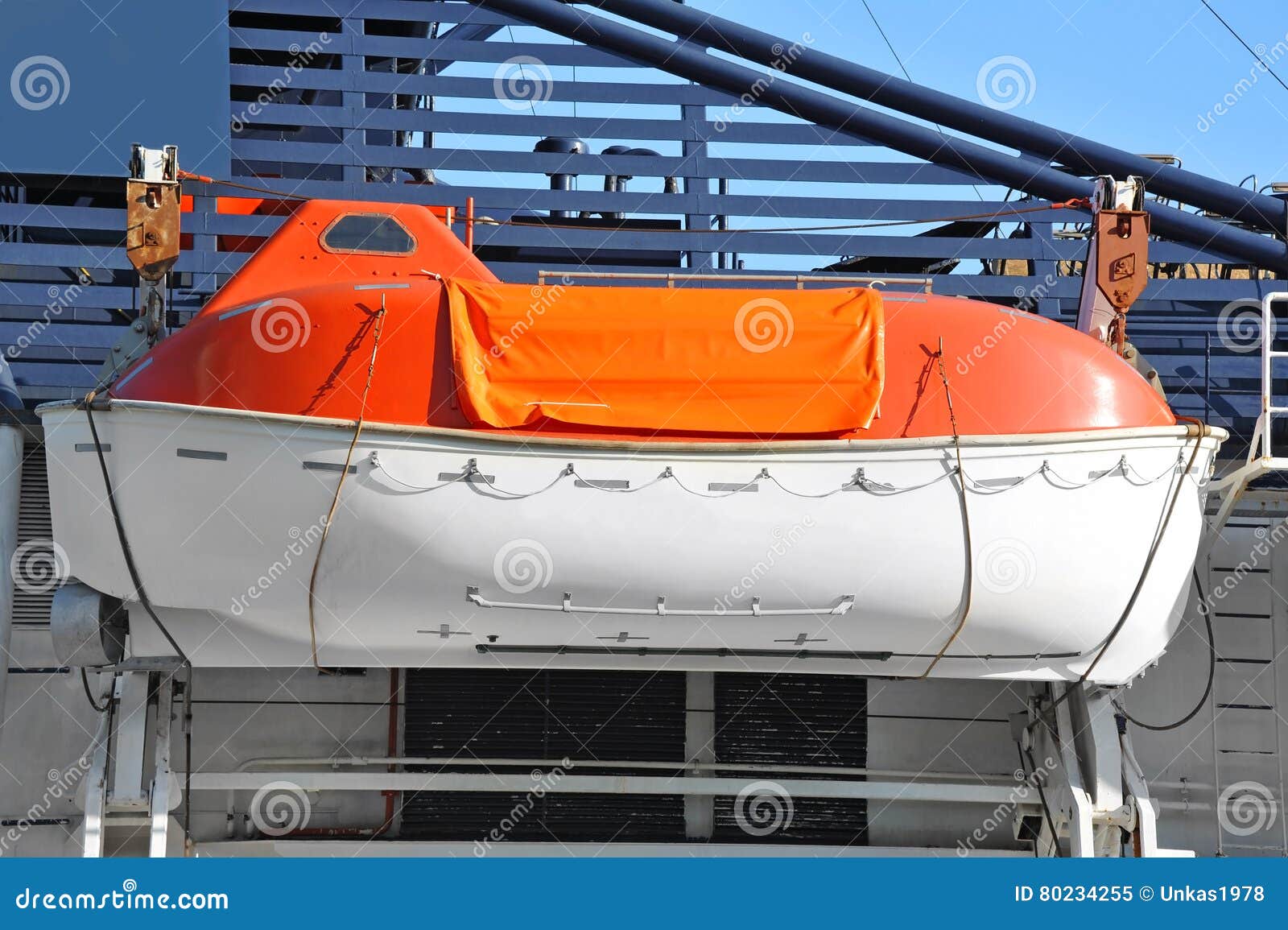 Safety Lifeboat on Ship Deck Stock Image - Image of danger, lifesaver ...