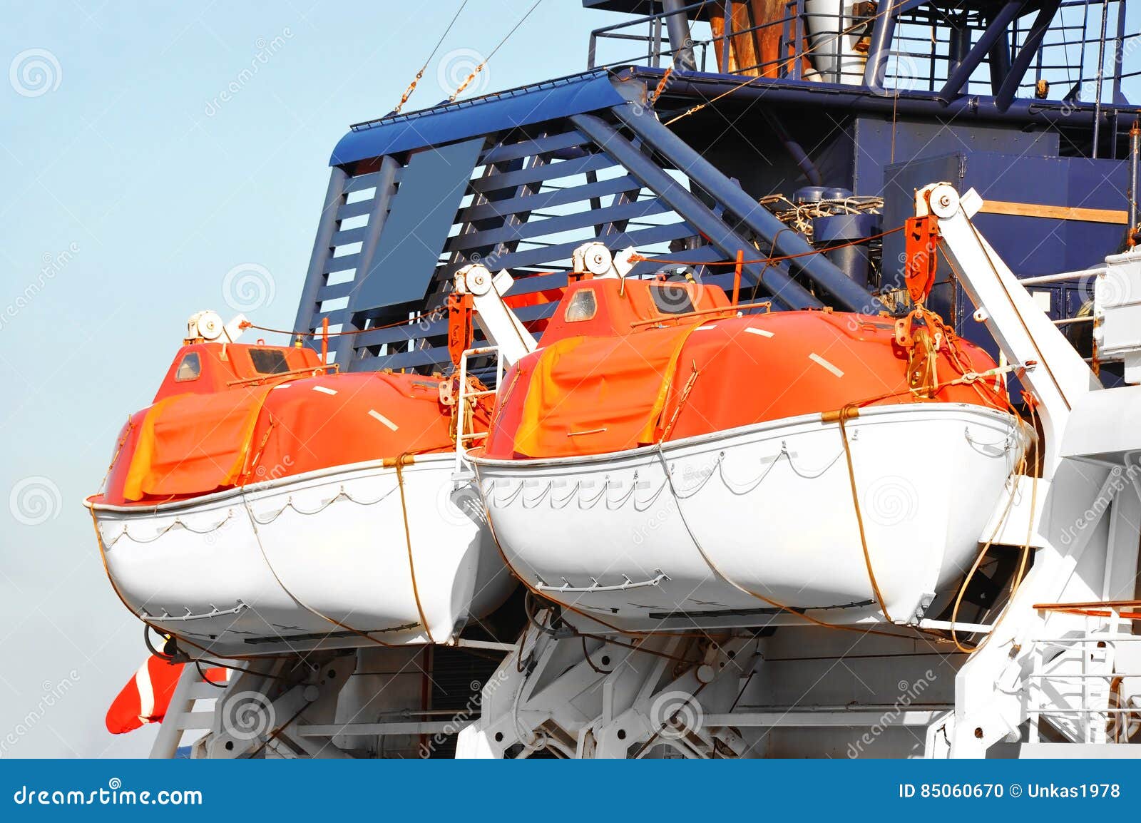 Safety Lifeboat on Ship Deck Stock Photo - Image of maritime, logistic ...
