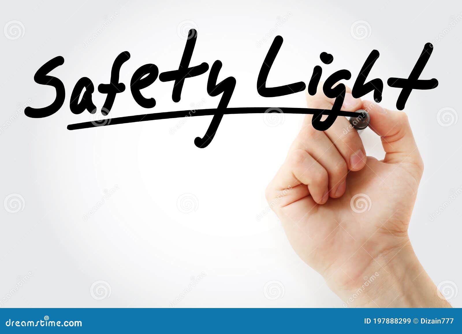 Safety Light Text with Marker Stock Image - Image of concept, poster ...