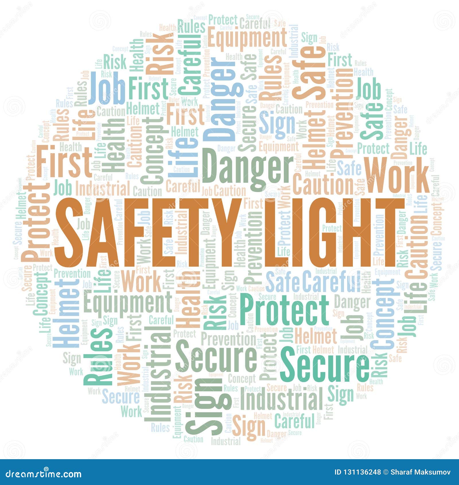 Safety Light word cloud. stock illustration. Illustration of typography ...