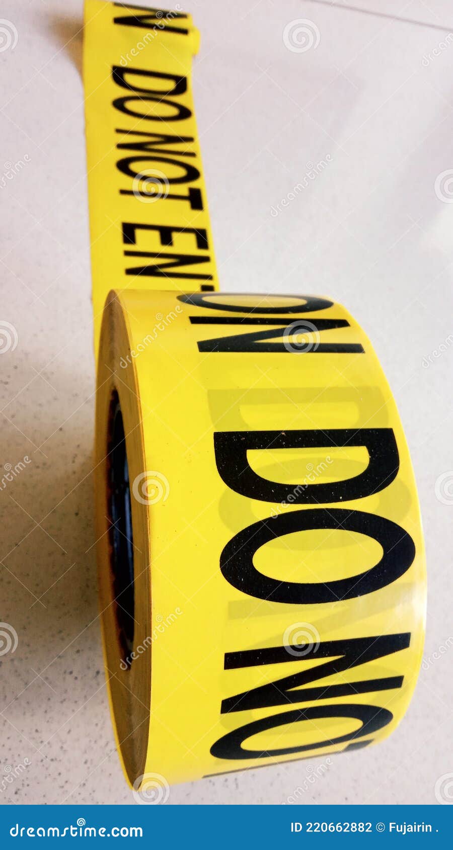 Safety Line with Yellow Banner Stock Photo - Image of symbol, yellow ...