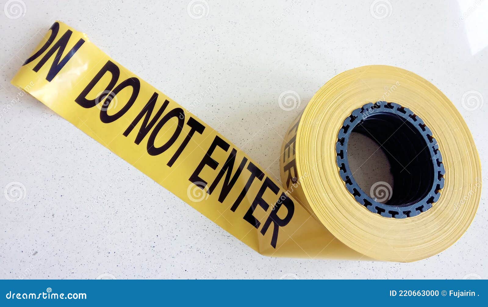 Safety Line with Yellow Banner Stock Photo - Image of orange, wheel ...