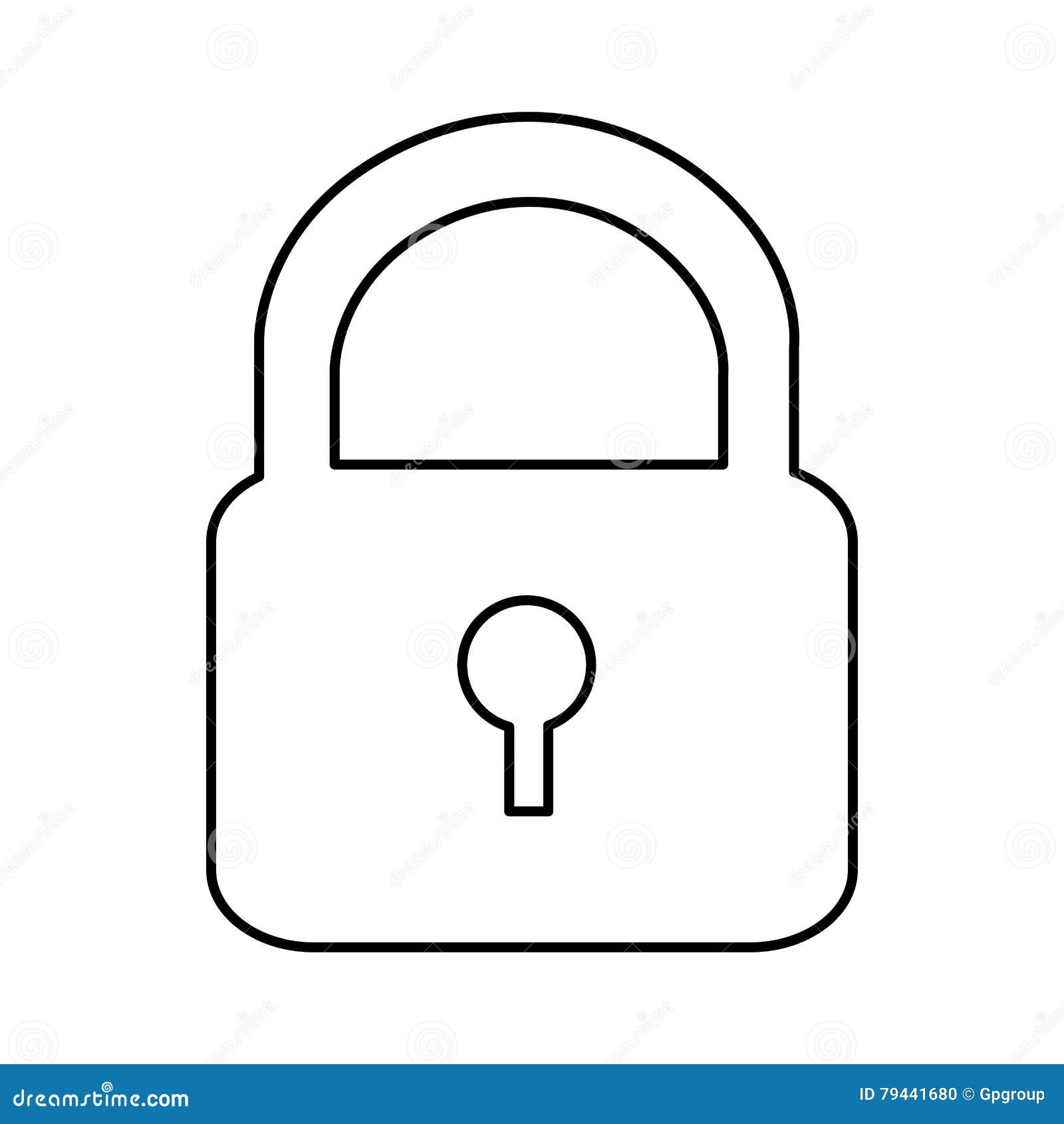 Safety Lock Pictogram Icon Image Stock Vector - Illustration of button ...