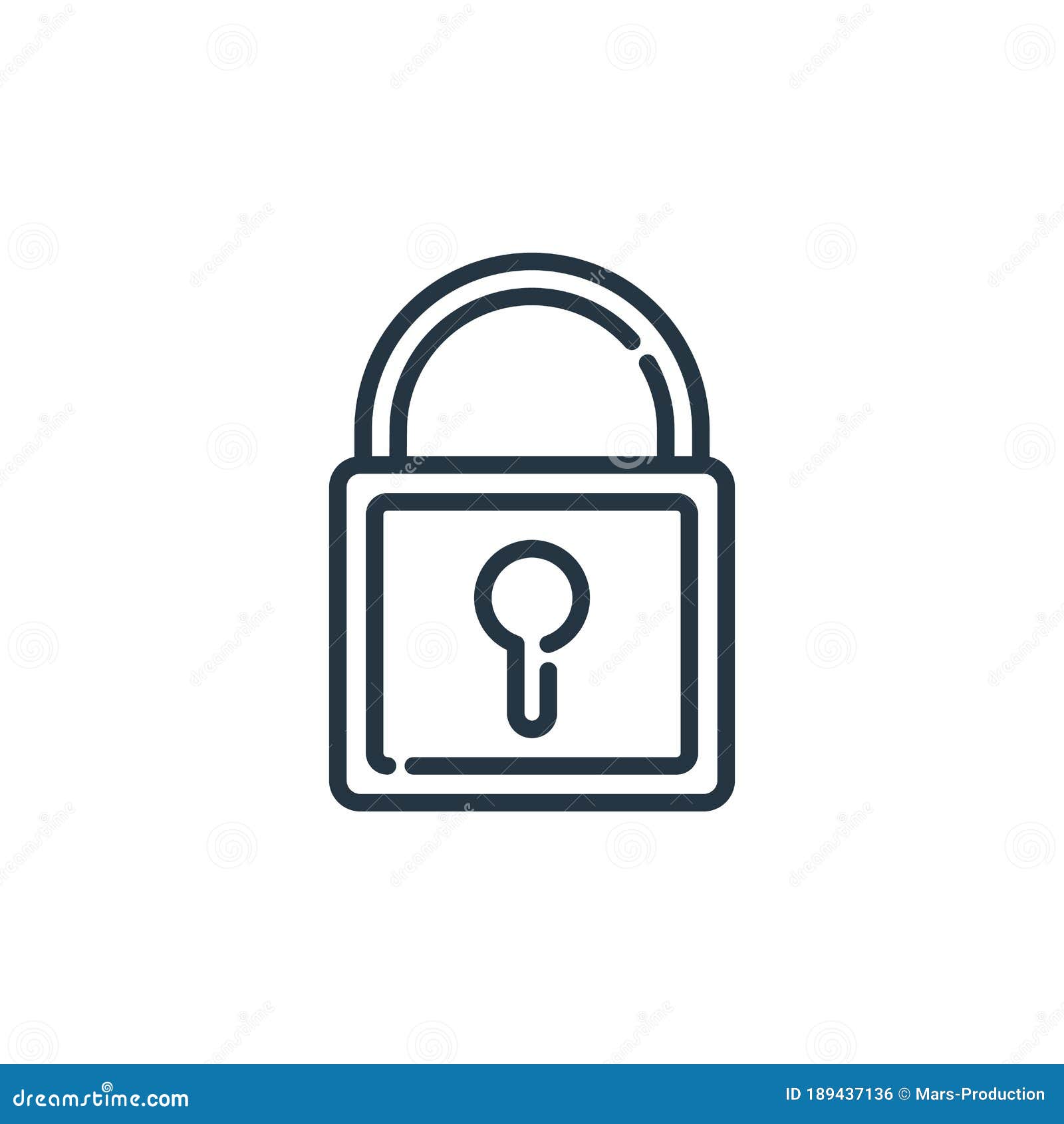 Safety Lock Vector Icon Isolated on White Background. Outline, Thin ...