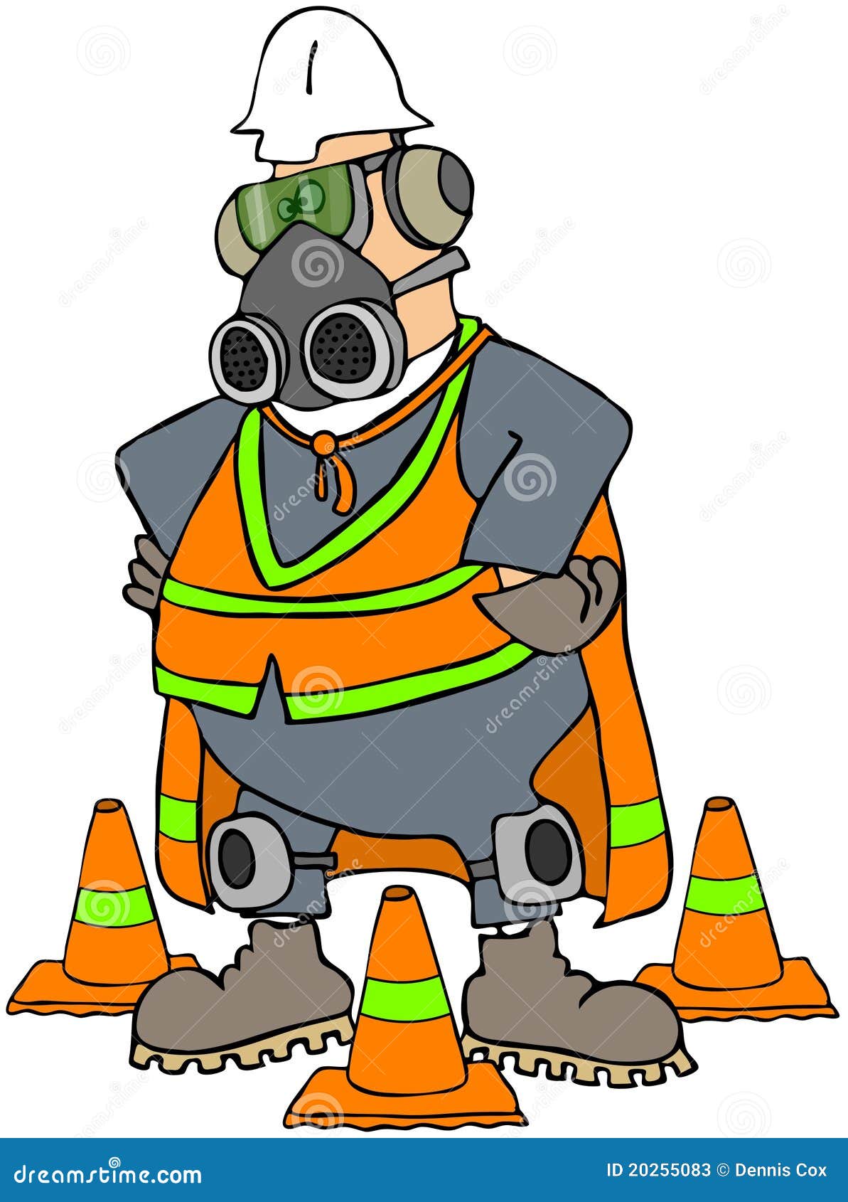 Safety Man stock illustration. Illustration of cartoon - 20255083