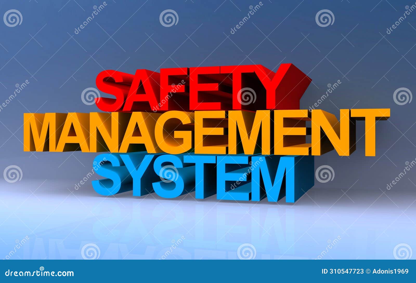 Safety Management System On Blue Stock Illustration Illustration Of