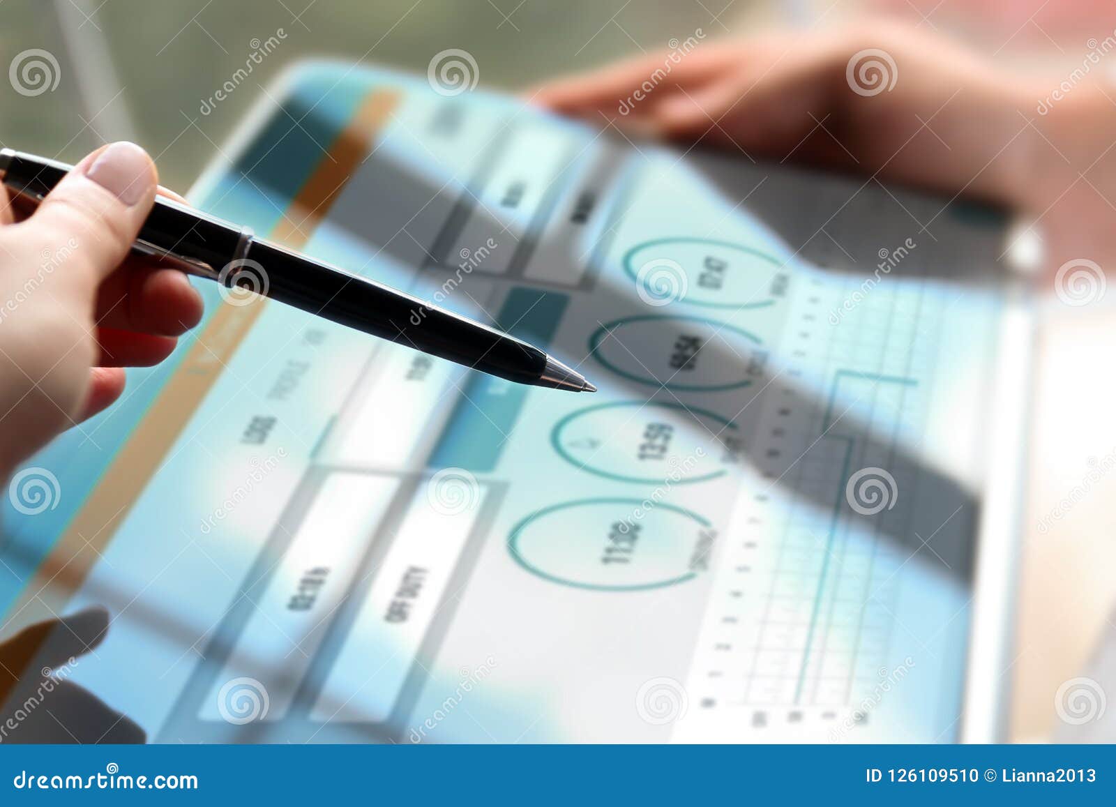 Safety Manager Explaining To Driver How To Use Electronic Logbook. ELD ...
