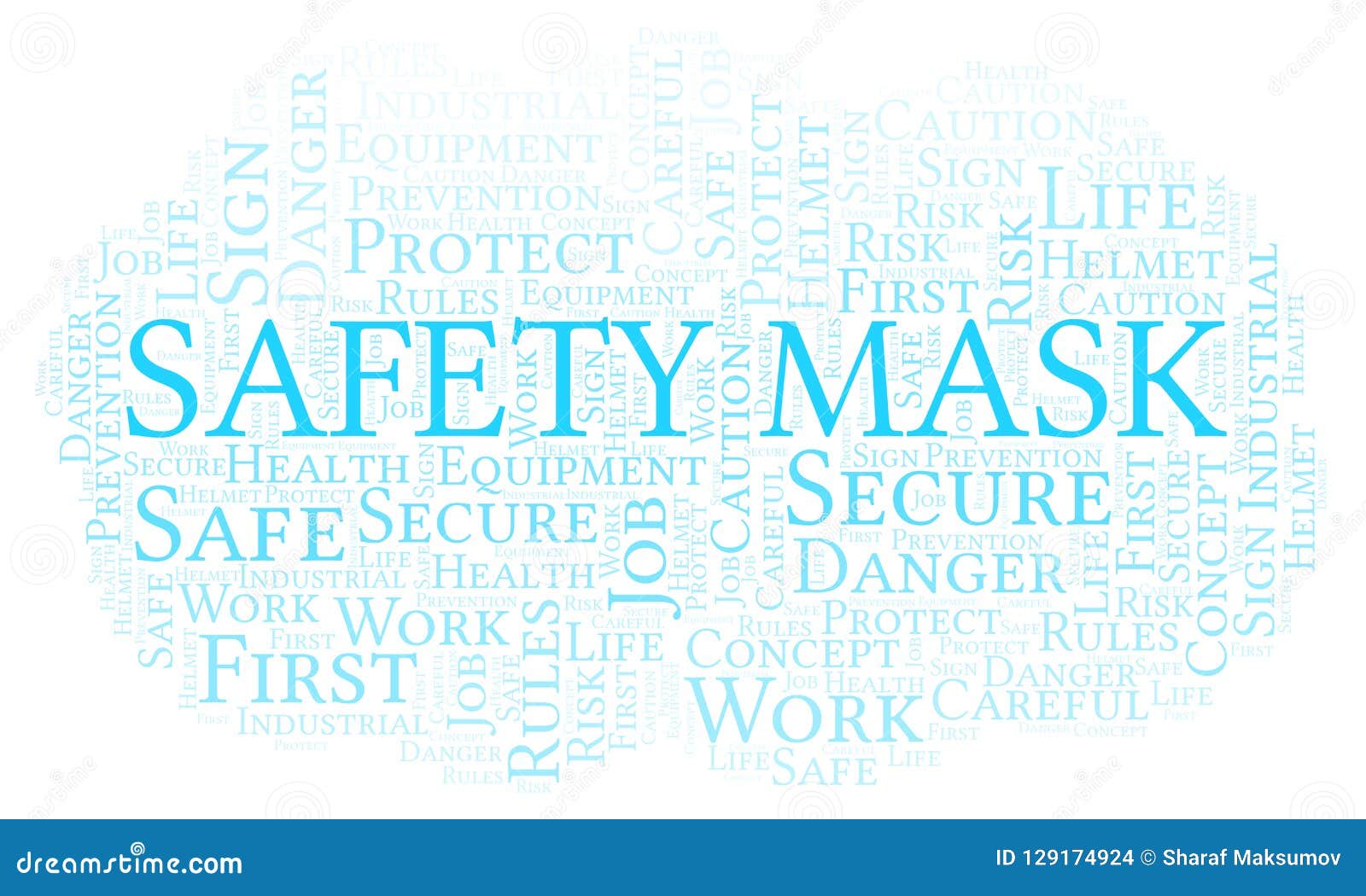 Safety Mask word cloud. stock illustration. Illustration of cloud ...