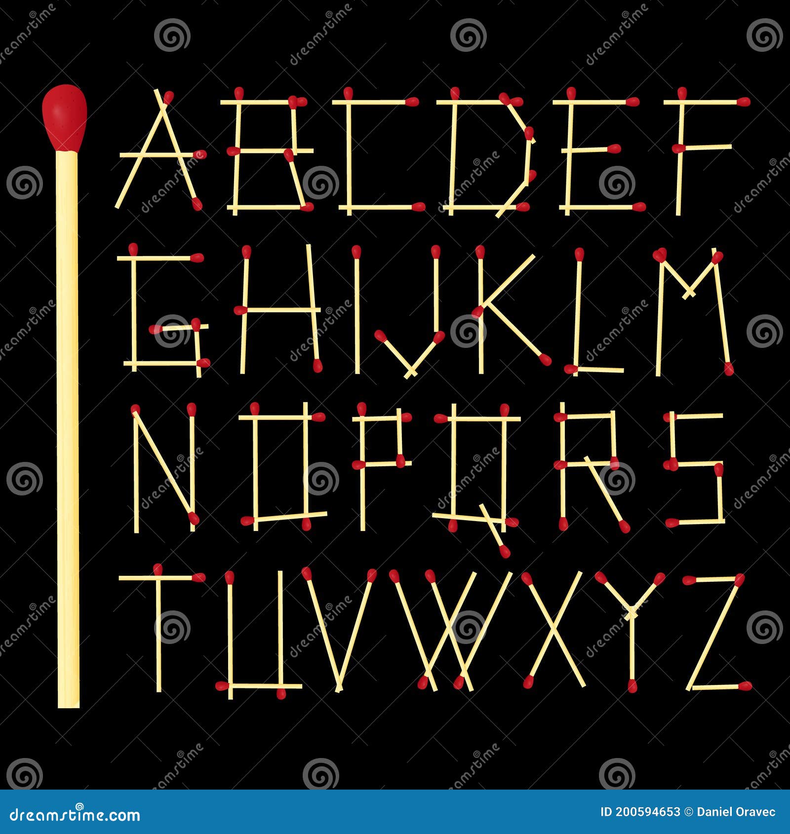 Safety Match ABC Alphabet stock vector. Illustration of safety - 200594653