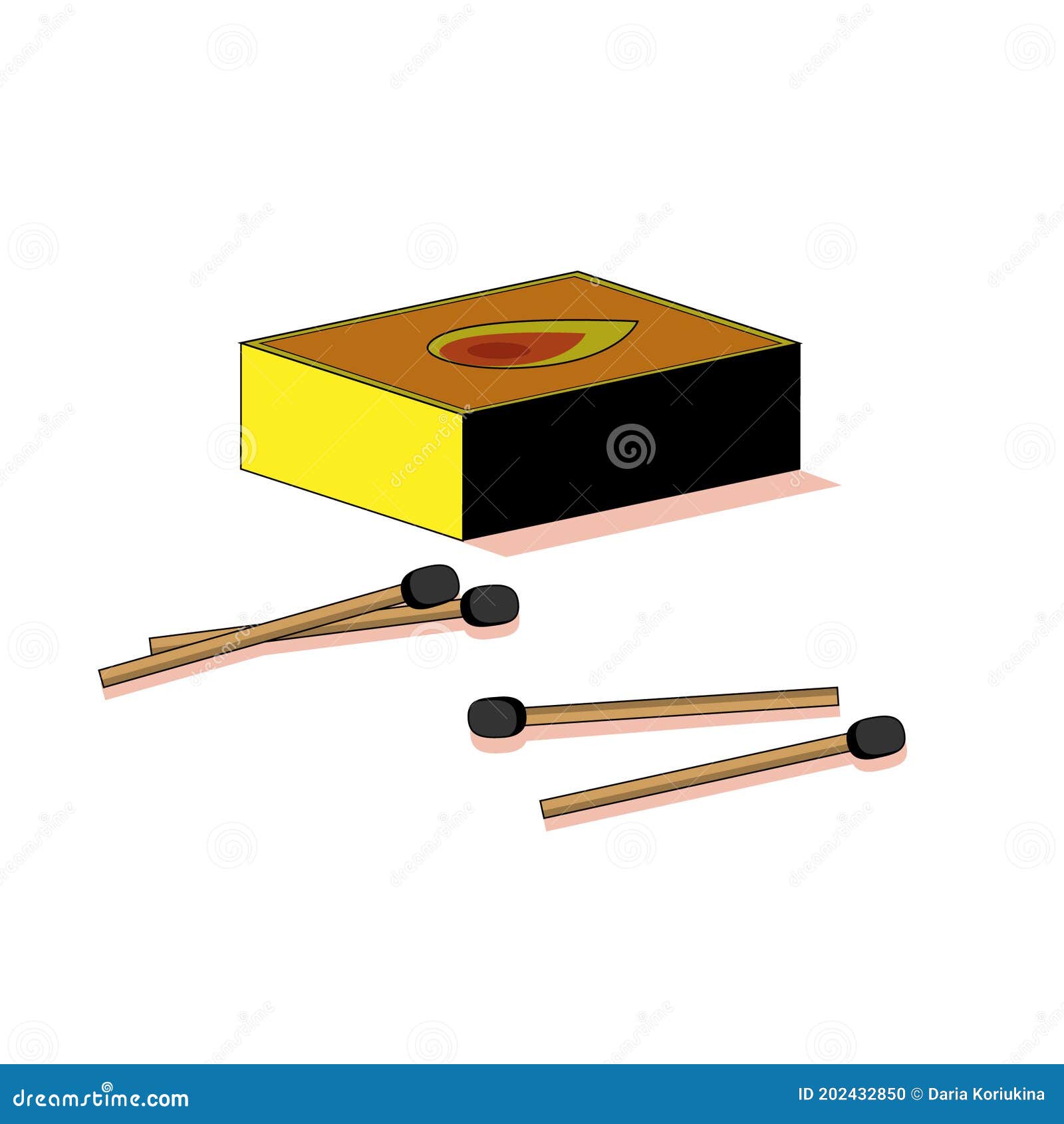 Matchbox Vector Drawing. Hand Drawn Matches Box Illustration. Bu ...