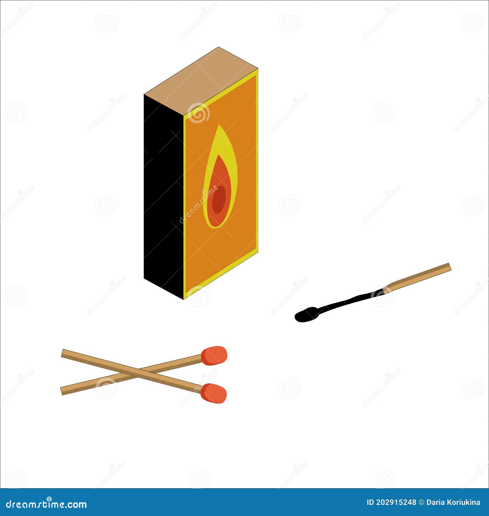 Matchbox Vector Drawing. Hand Drawn Matches Box Illustration. Bu ...