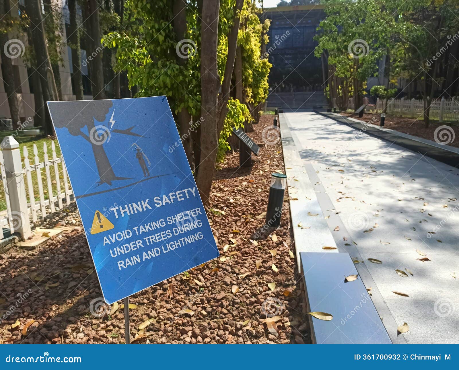 Safety Measure Board Displayed To Avoid Standing Below Tree during Rain ...