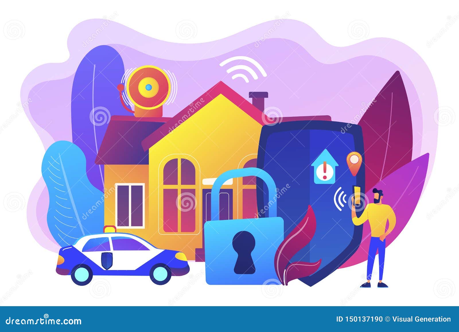 Security Systems Design Concept Vector Illustration Stock Vector ...