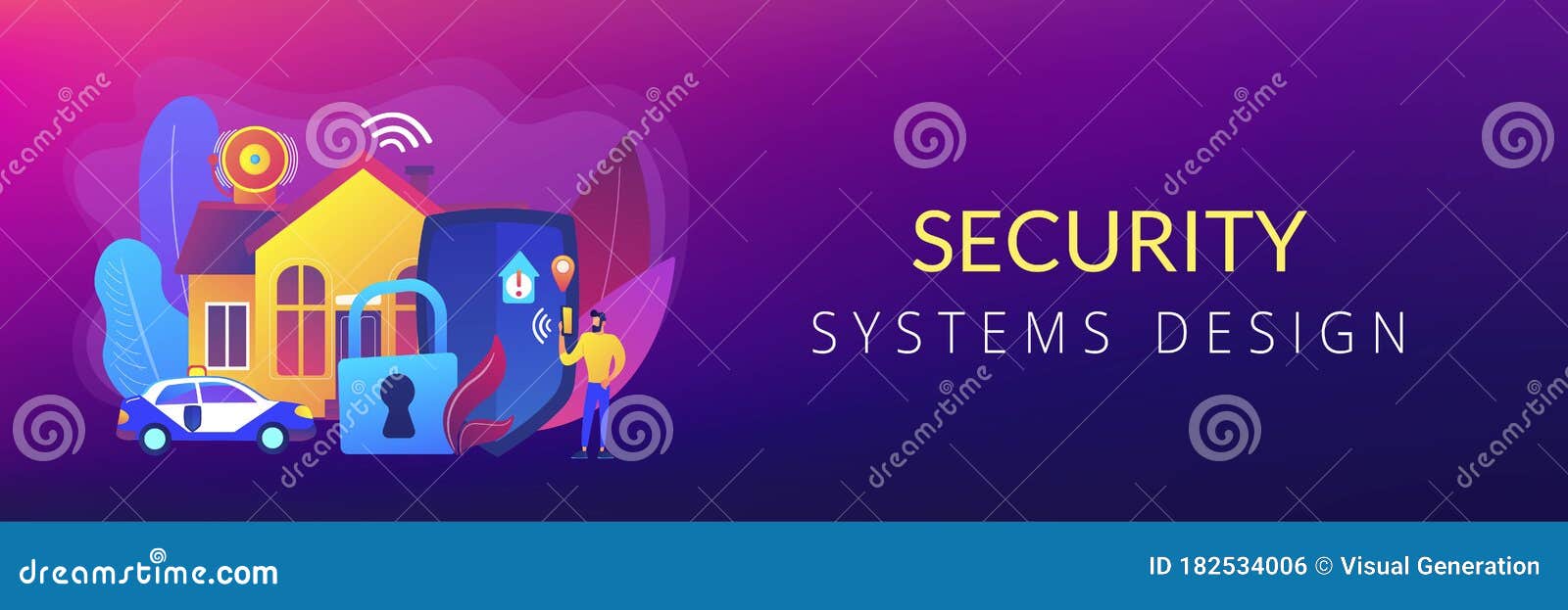 Security Systems Design Concept Banner Header Stock Vector ...