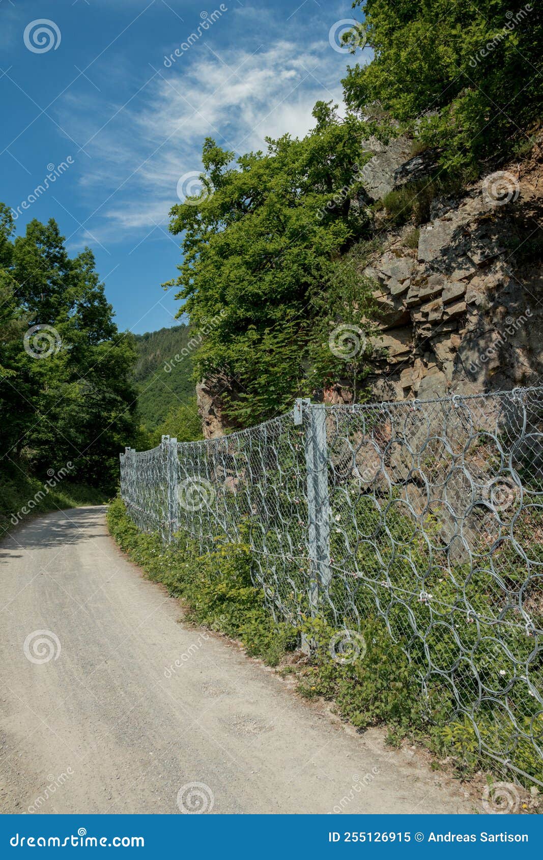 Safety Metal Netting Covers the Rocky Cliffs from Falling Rocks Stock ...