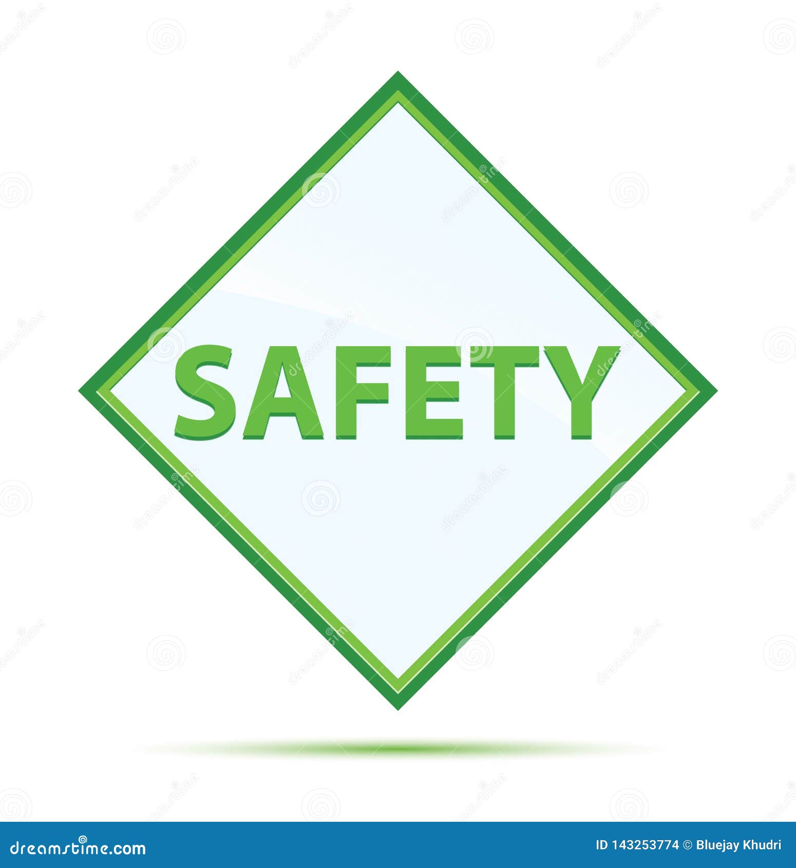 Safety Modern Abstract Green Diamond Button Stock Illustration ...