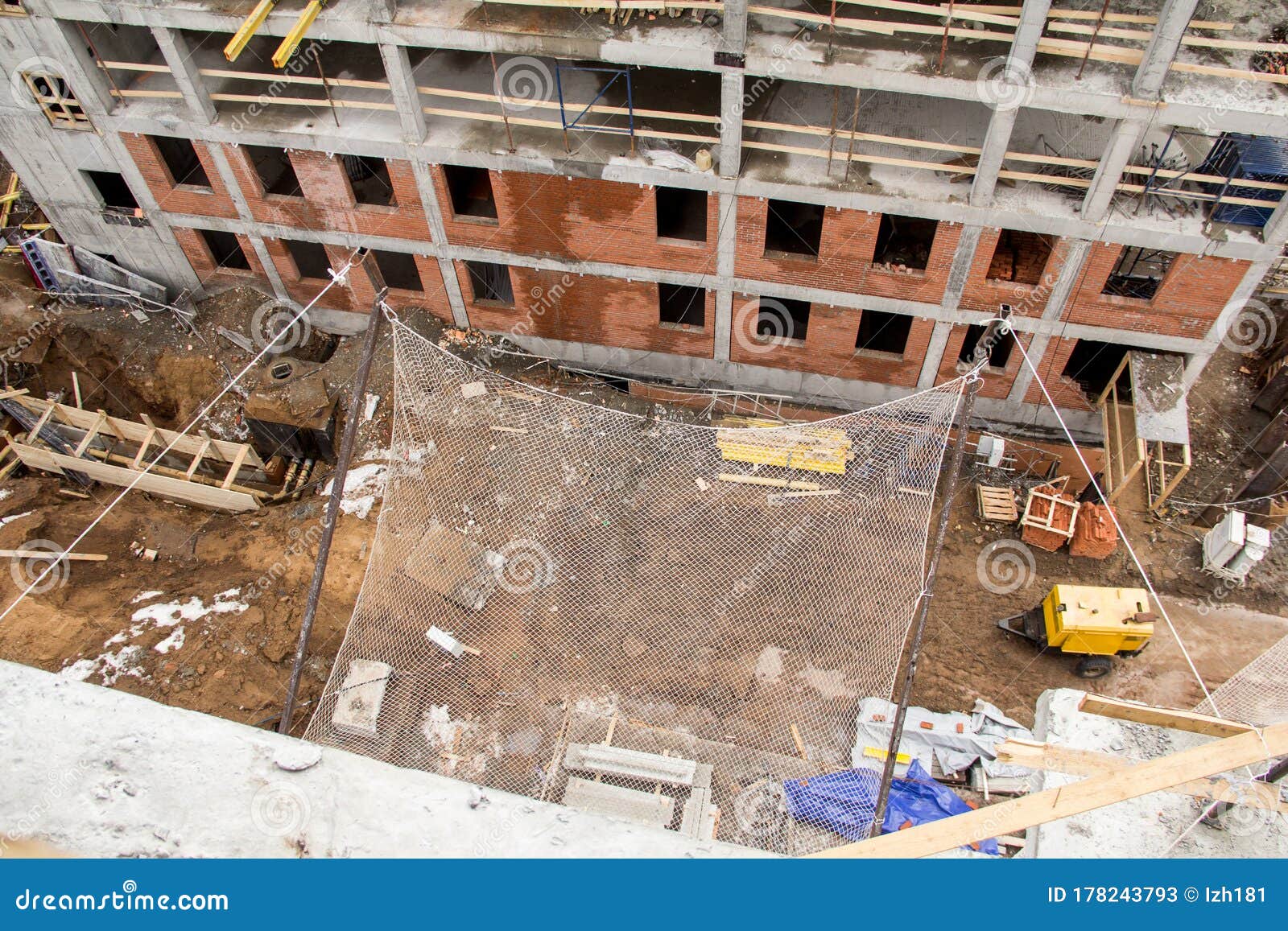 Safety Net at a Construction Site. Protective Equipment for Repair ...