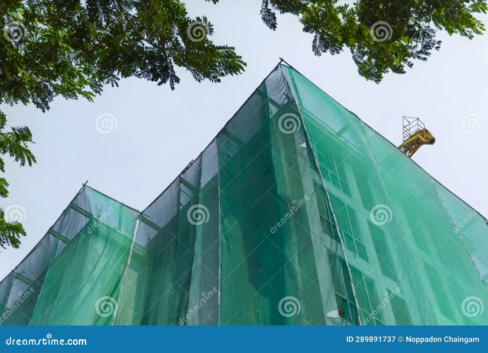 Safety Net Covering the Building for the Construction. Stock Image ...