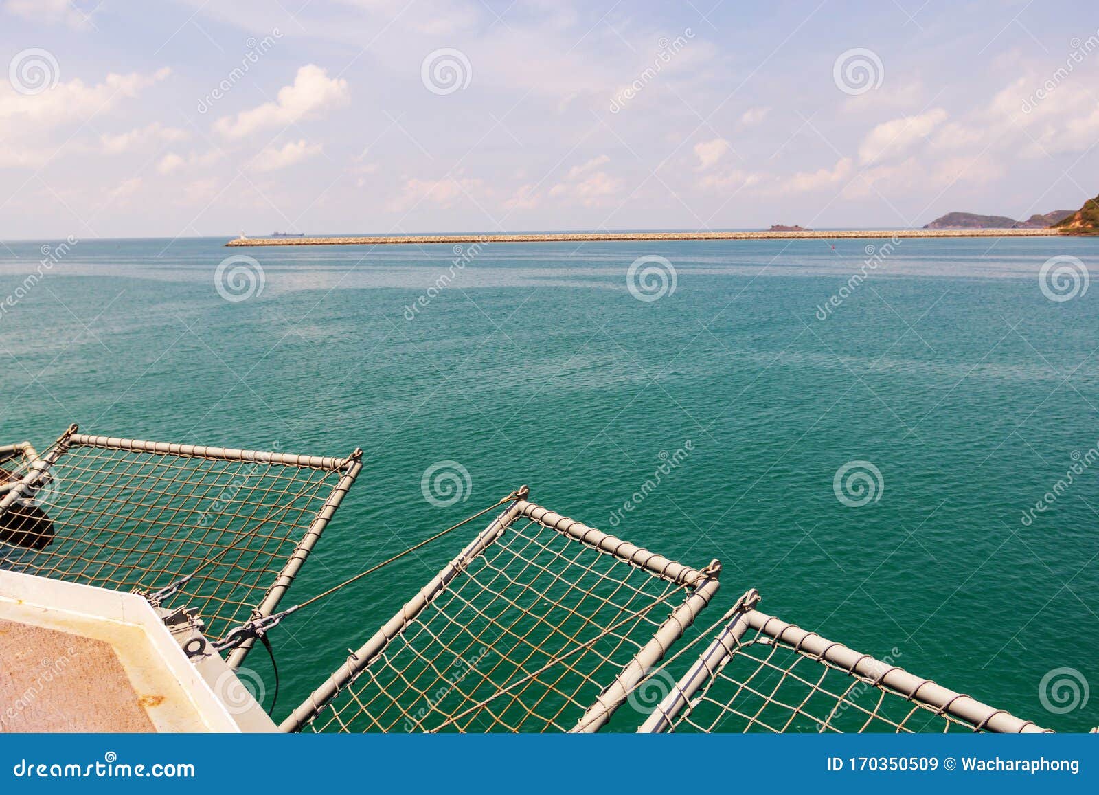Safety net or mesh on boat stock image. Image of steel - 170350509