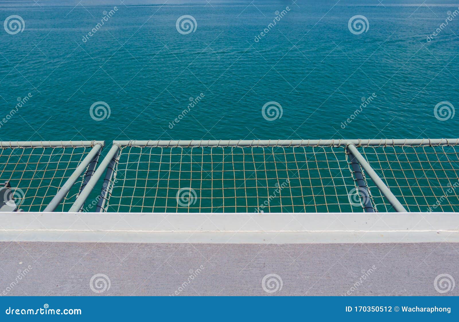Safety net or mesh on boat stock photo. Image of metal - 170350512