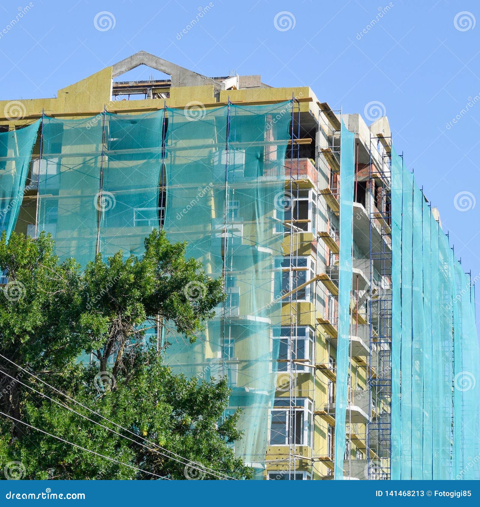 Safety Net in the Newly Built High-rise Building Stock Image - Image of ...