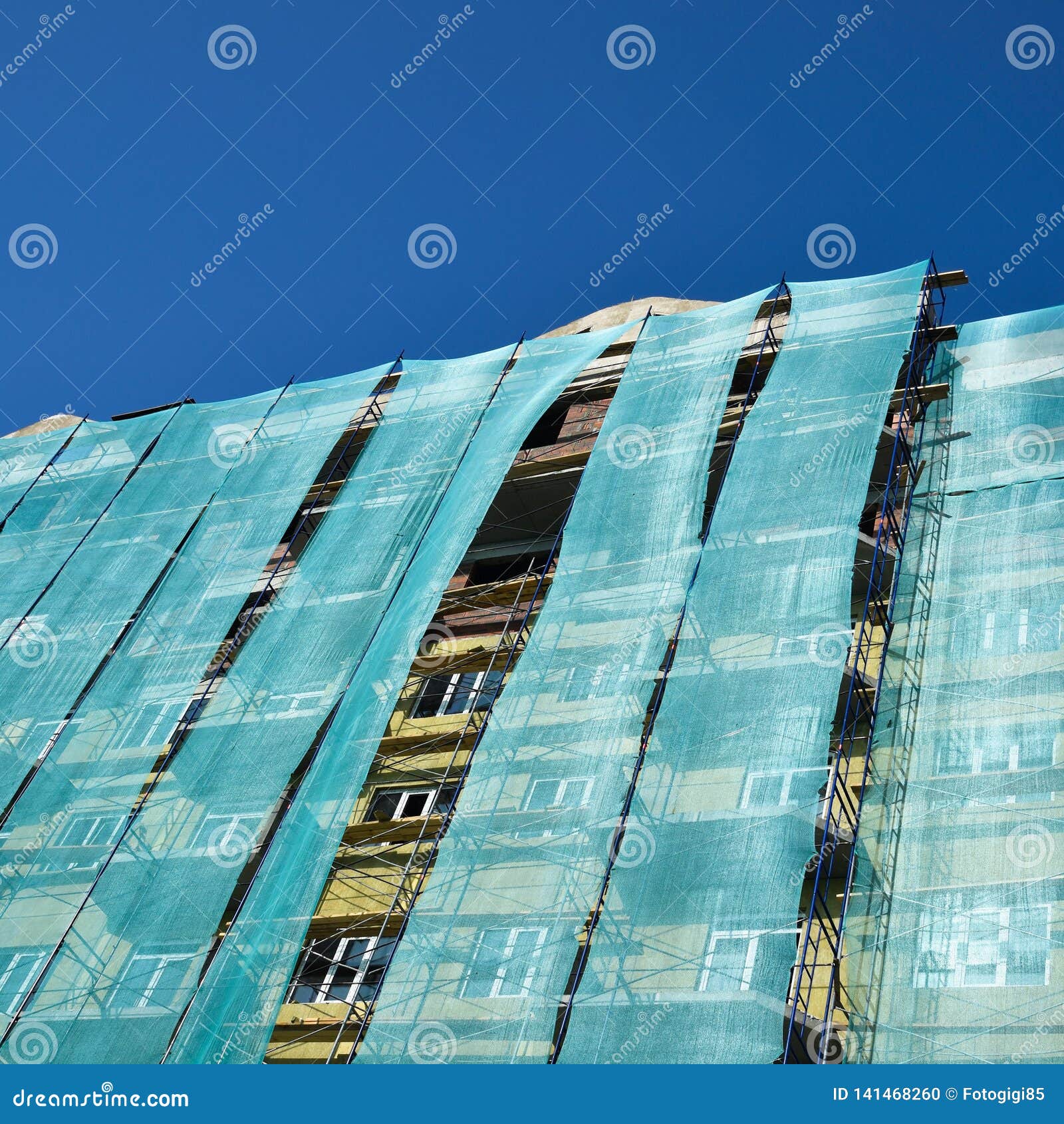 Safety Net in the Newly Built High-rise Building Stock Photo - Image of ...