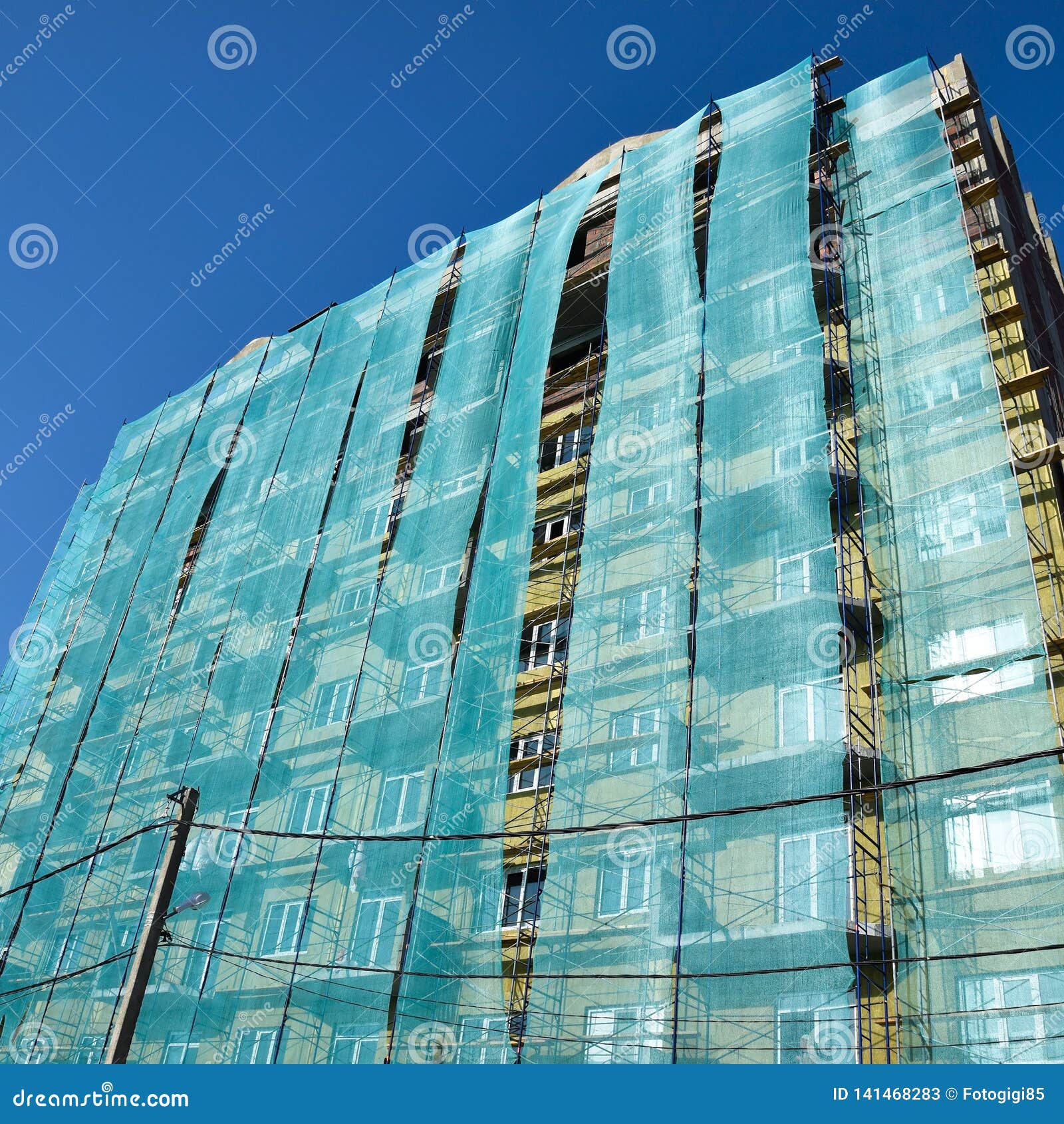 Safety Net in the Newly Built High-rise Building Stock Image - Image of ...