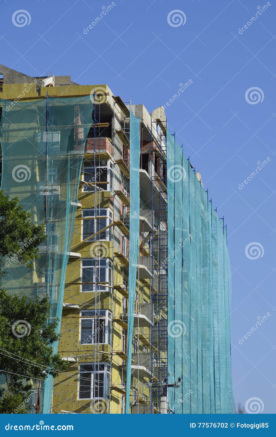 Safety Net in the Newly Built High-rise Building Stock Photo - Image of ...