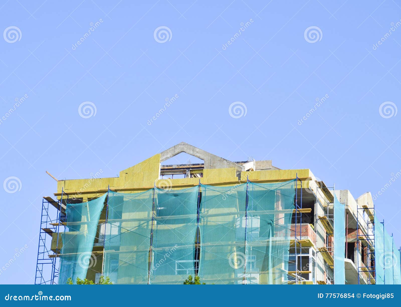 Safety Net in the Newly Built High-rise Building Stock Photo - Image of ...