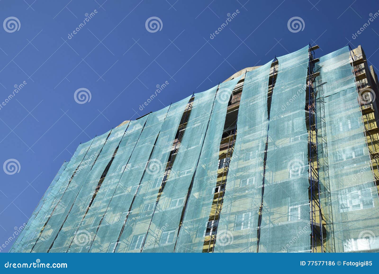 Safety Net in the Newly Built High-rise Building Stock Photo - Image of ...