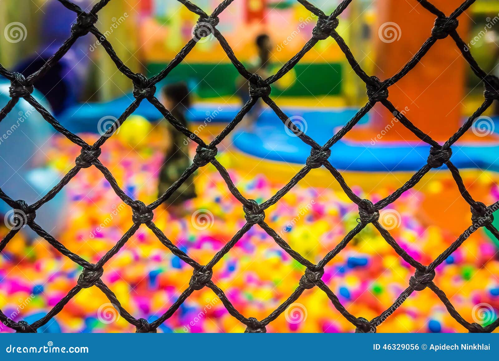 A Safety Net in Playground Room Stock Photo - Image of mattress ...