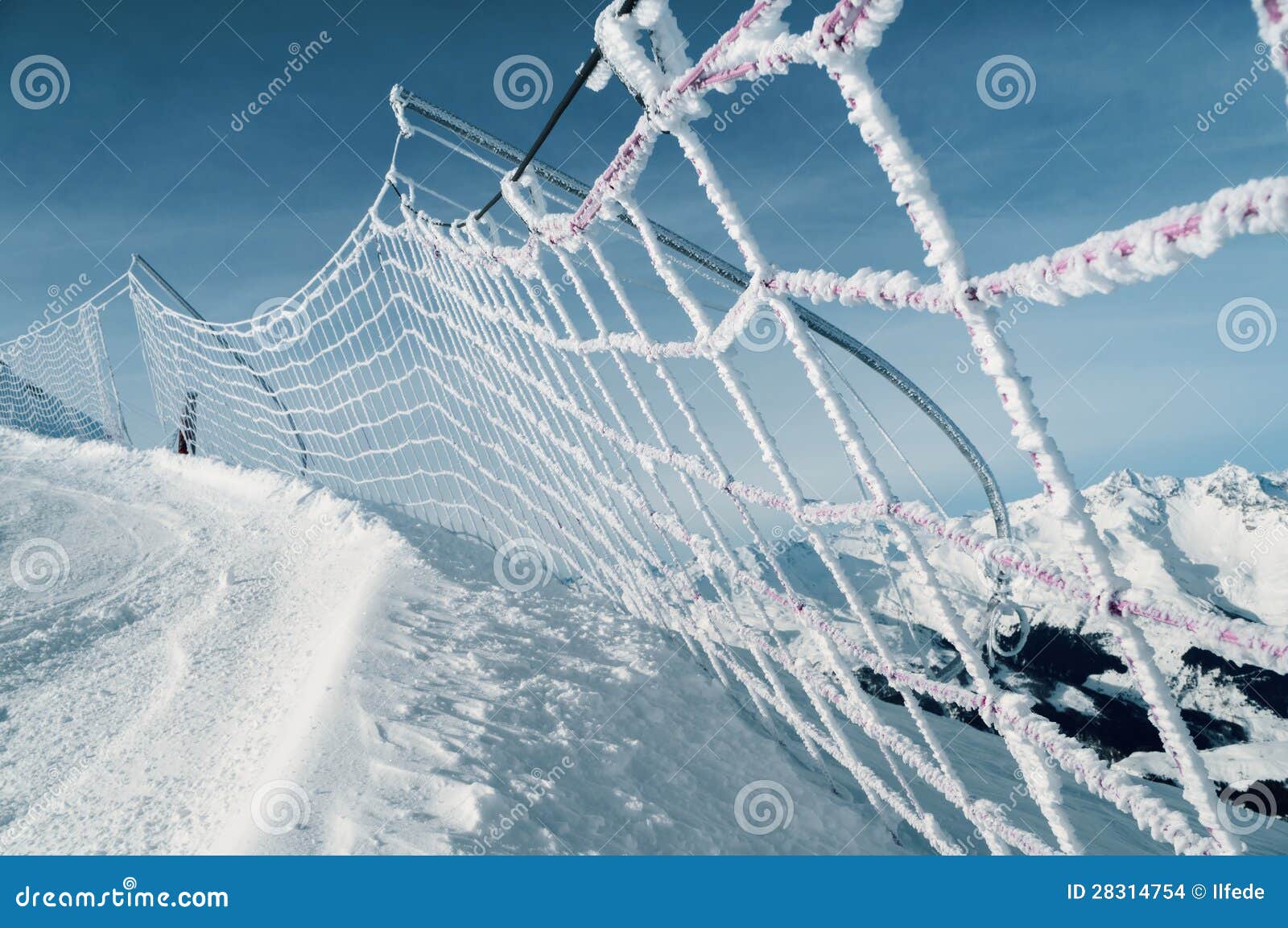 Safety Net on Ski Run in Italian Alps Stock Photo - Image of peak, fast ...