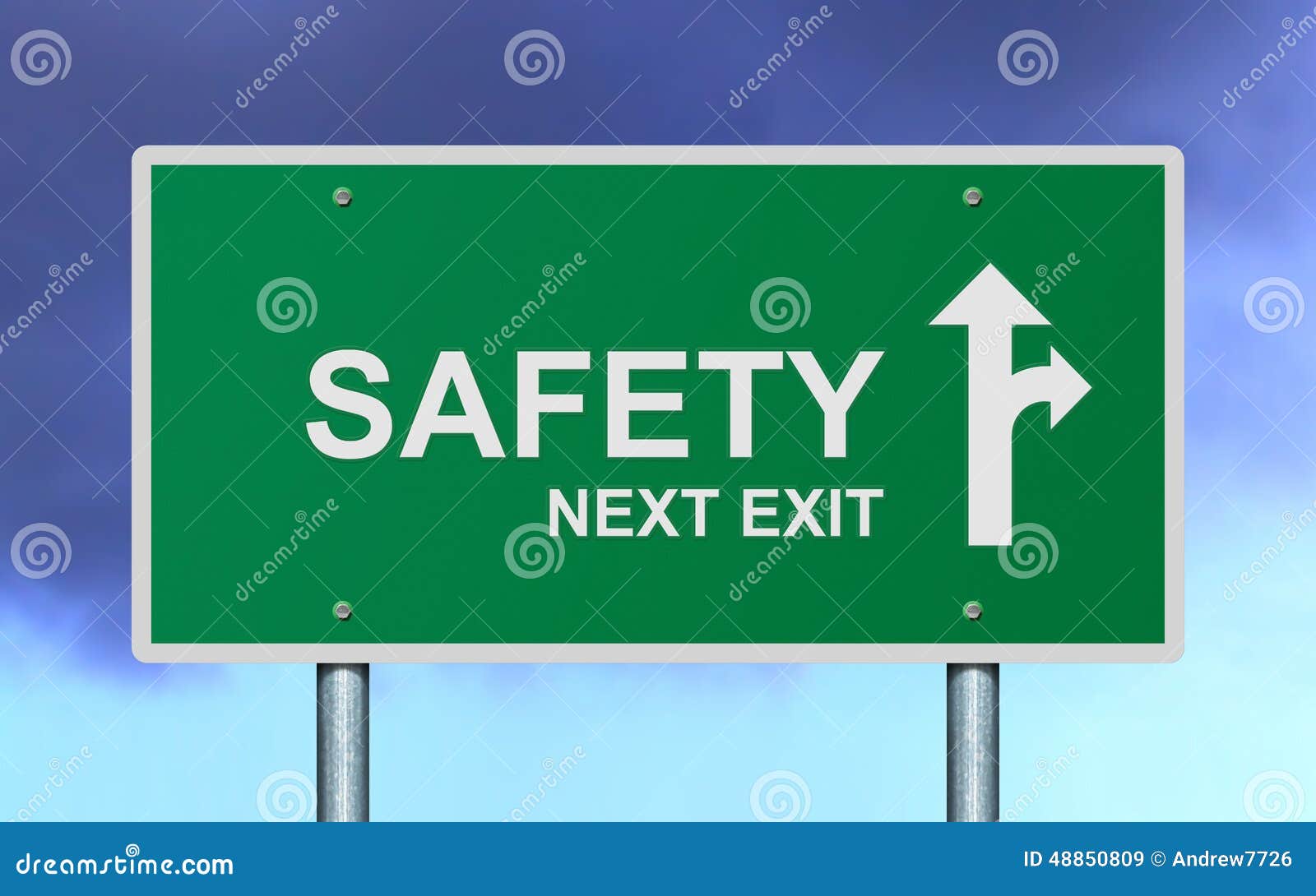 Safety Next Exit Road Sign. Stock Illustration - Illustration of safety ...