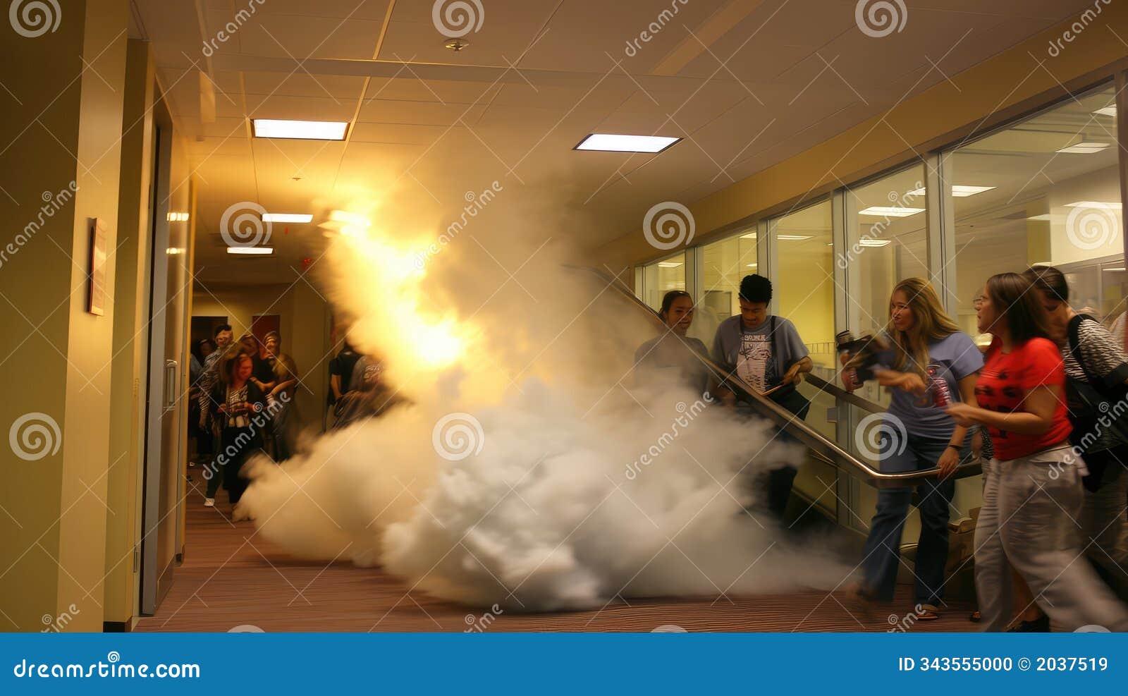 Safety office evacuation stock illustration. Illustration of exercise ...
