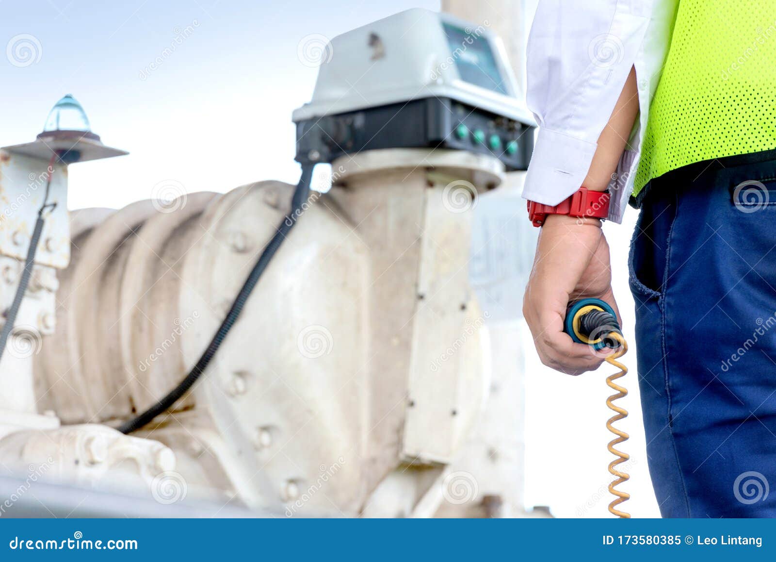 Safety Officer with Tools on His Hand Checking a Control Panel Stock ...