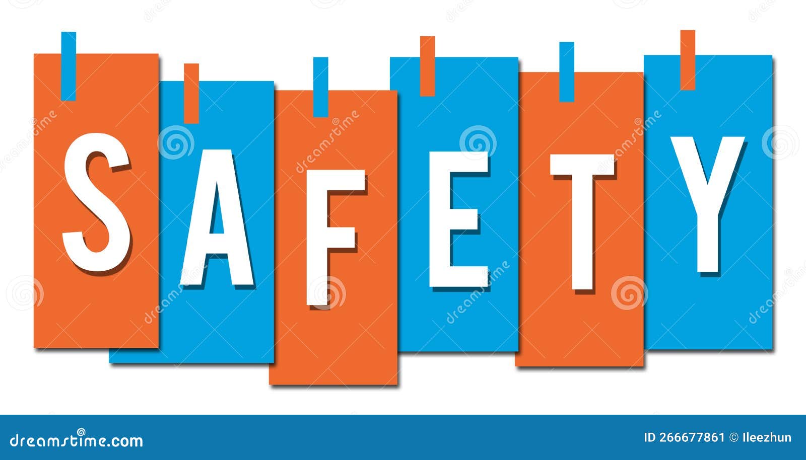 Safety Orange Blue Stuck Stripes Stock Illustration - Illustration of ...