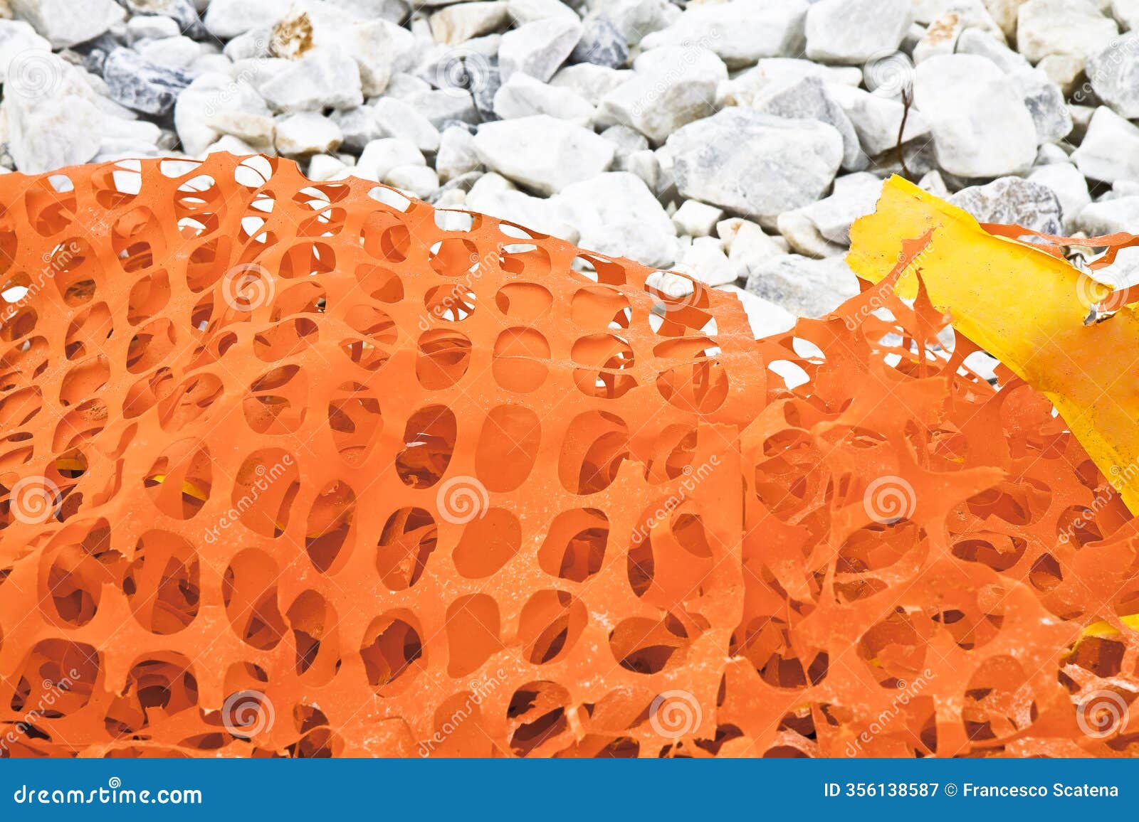 Safety Orange Plastic Grid for Construction Site Stock Image - Image of ...