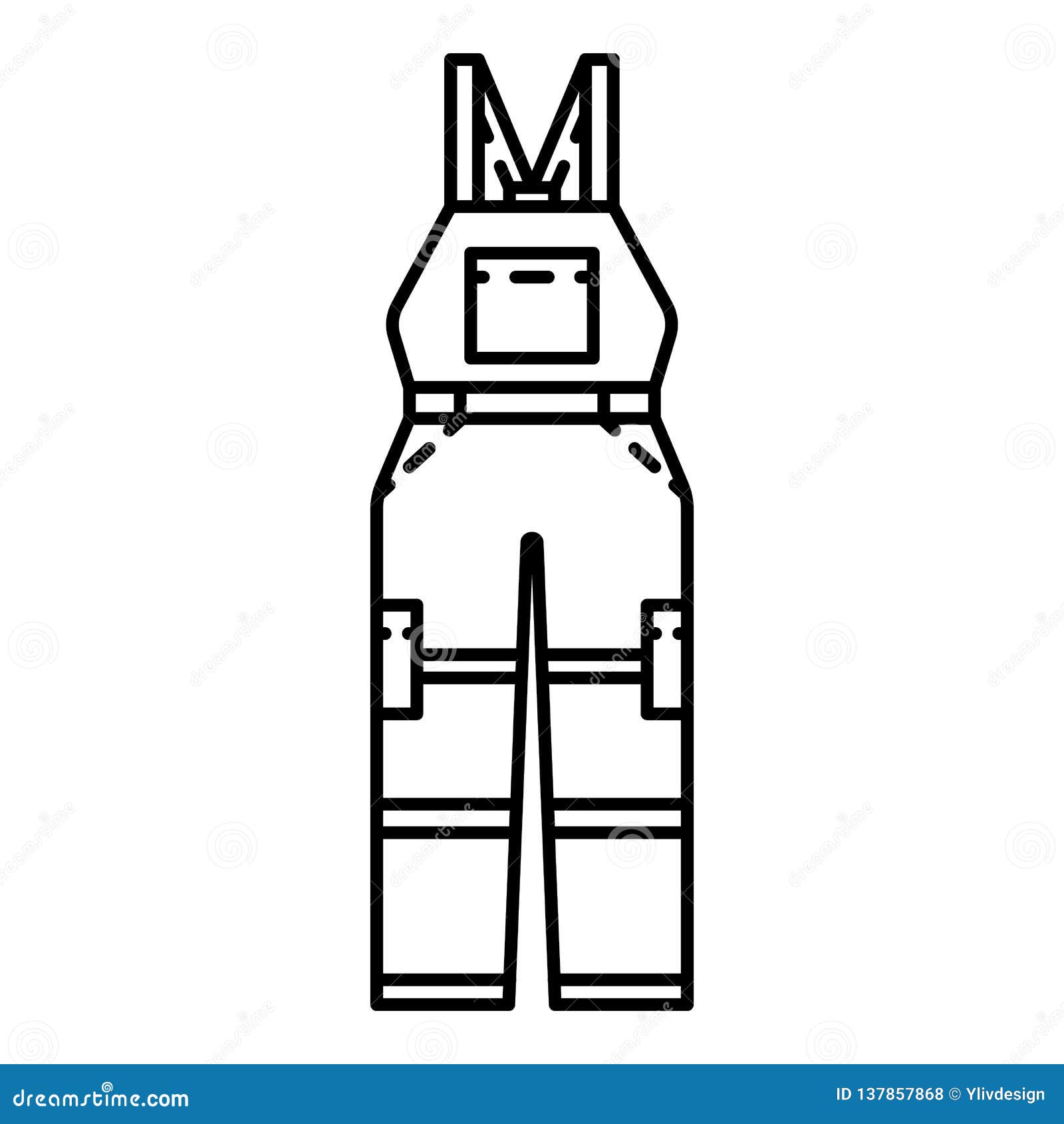 Safety Overalls Icon, Outline Style Stock Vector - Illustration of ...