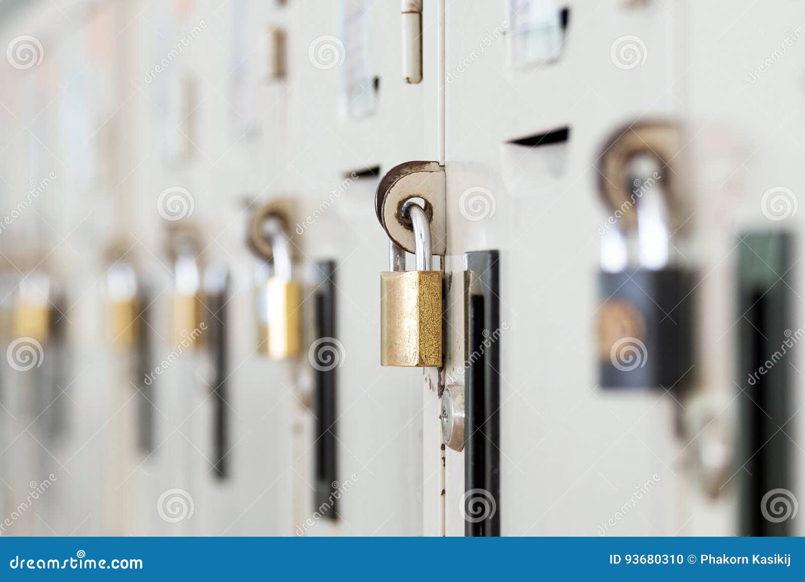 Safety Padlock Isolated On White Background With Clipping Path And Copy ...
