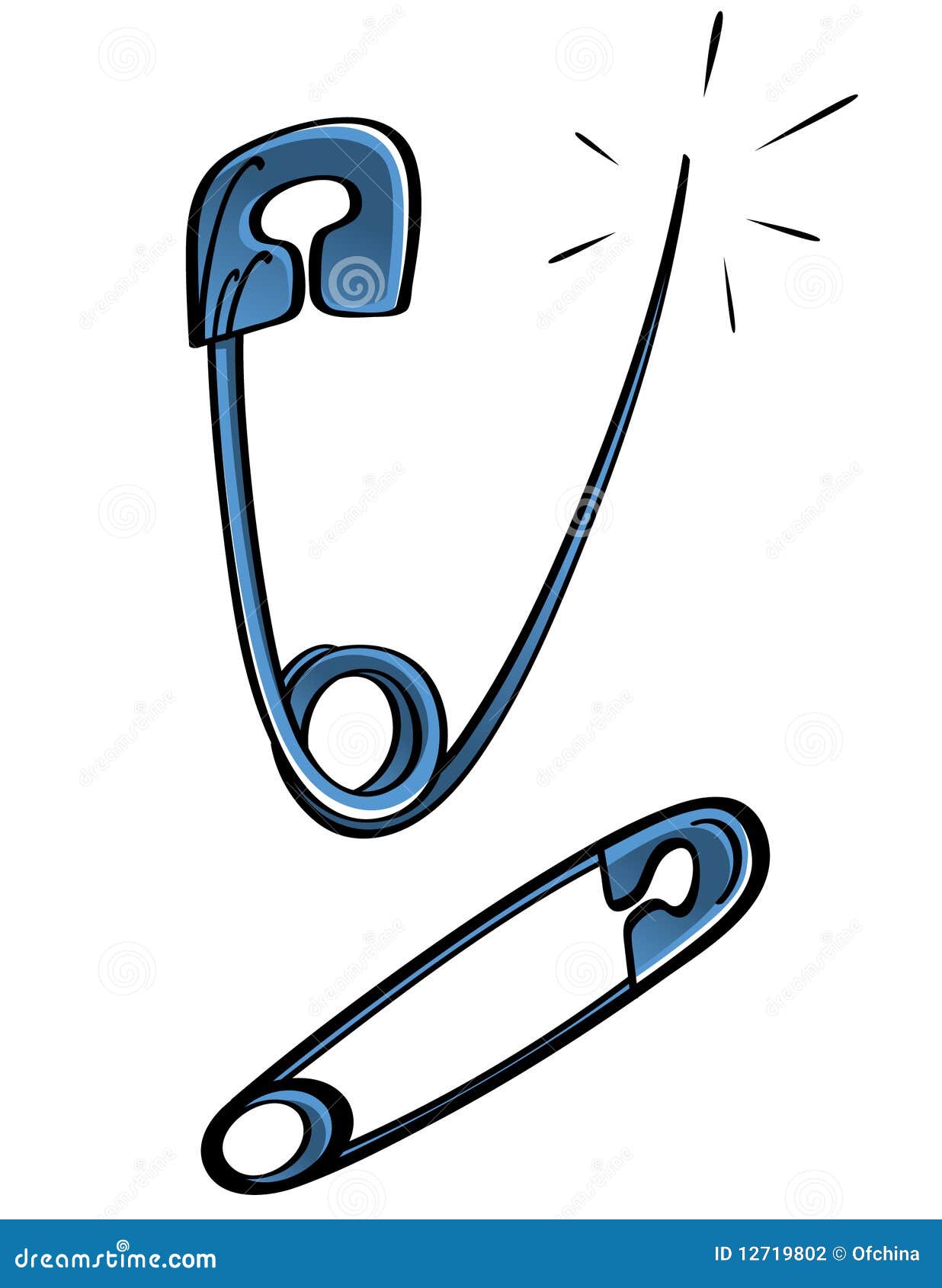 Safety Pin stock vector. Illustration of diaper, security - 12719802