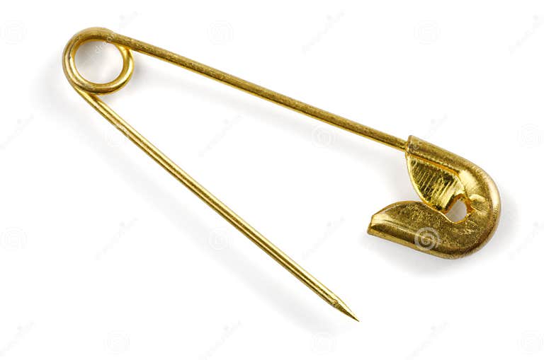 Safety pin stock photo. Image of isolated, gold, background - 21262854