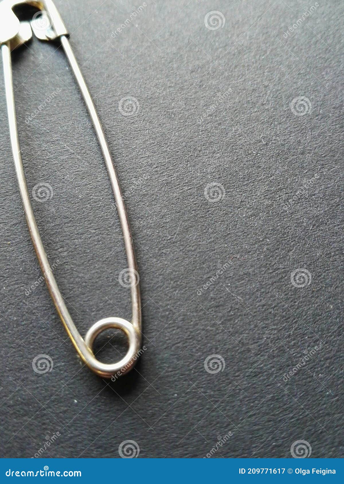 Safety Pin on a Black Background. Stock Image - Image of leisure, metal ...