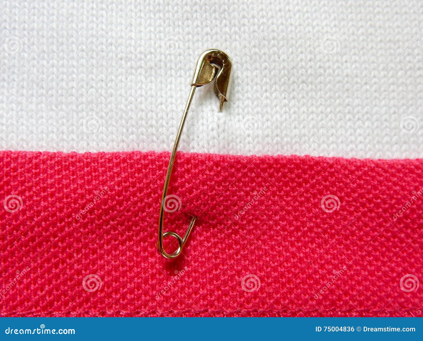 Safety Pin on Fabric Background Stock Photo - Image of needle, note ...